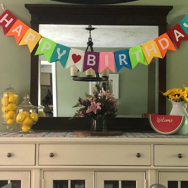Felt HAPPY BIRTHDAY Banner, Reusable, 12 STYLES - Etsy