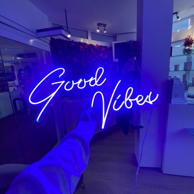 Good Vibes Neon Sign Wall Art Neon Signs Custom Party Sign - Etsy