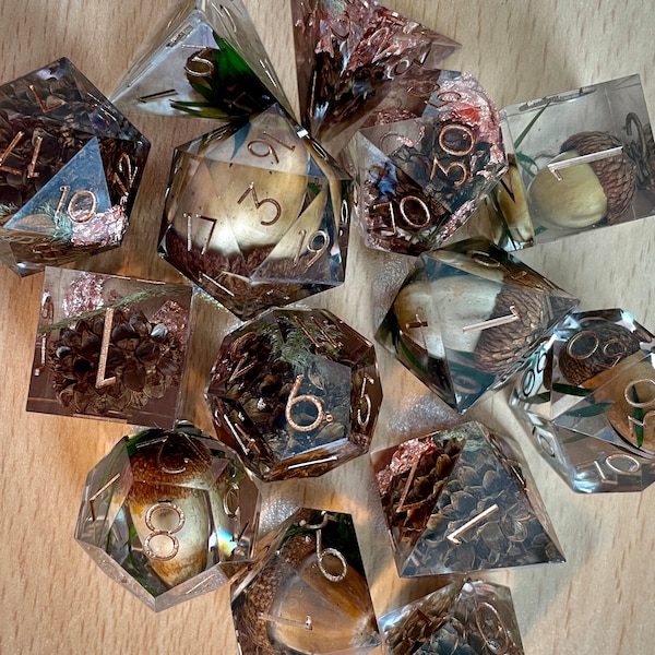 Acorn Dnd Dice Set, D&D Dice, Sharp Edge Dice, Dungeons and Dragons ...