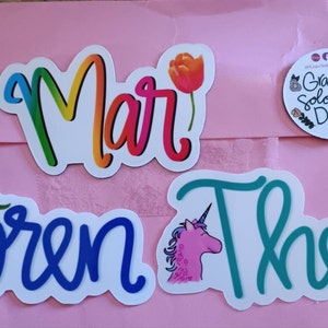 Custom Name Sticker or Magnet Laptop Sticker Waterbottle Sticker ...