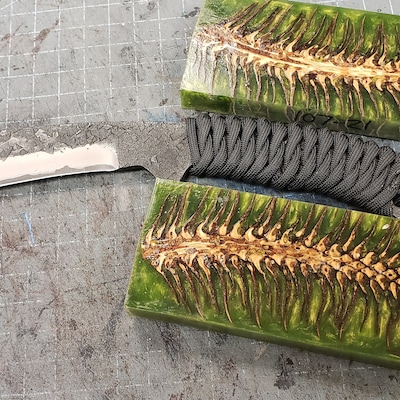 3D Printed Knife Scale Design in Blaze Orange and Lime Green - Etsy