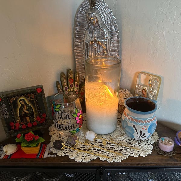 Our Lady Shell Grotto Shrine/natural Scalloped Shell With Gold Scrolls ...