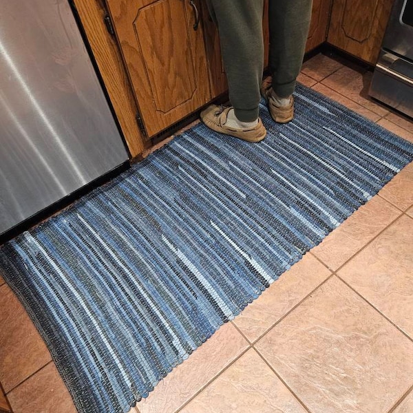 Handwoven Denim Rag Rug From Blue Jeans - Multiple to Choose From - Etsy