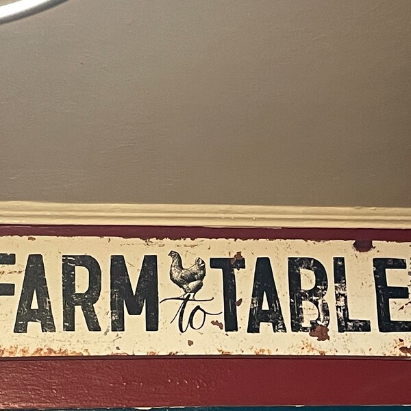 Farm to Table Modern Farmhouse Decor Distressed Farm Sign Large Rustic ...