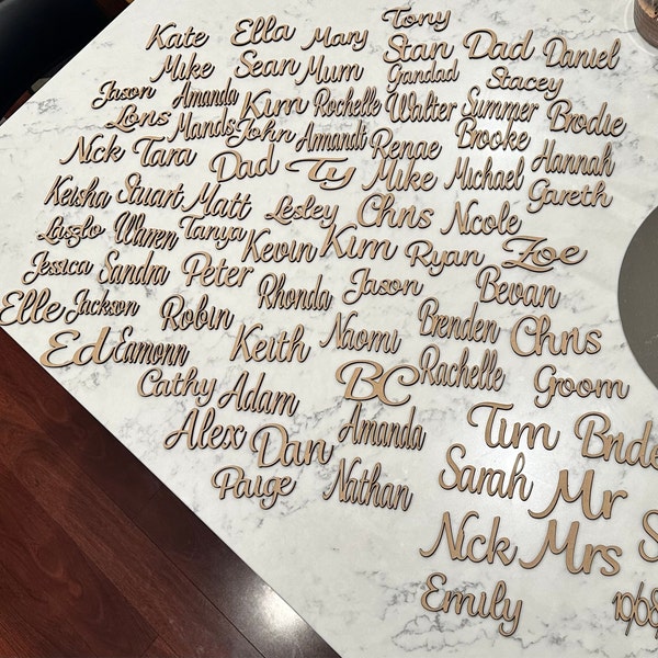 MDF Laser Cut Names Wedding Place Names Table Decoration - Etsy Australia
