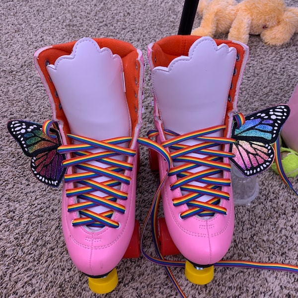 Sparkly Rainbow Roller Skate Wings, Shoe Wings - Etsy