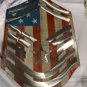 Rustic Space Force Military Rank Wall Plaque Metal & Wood - Etsy
