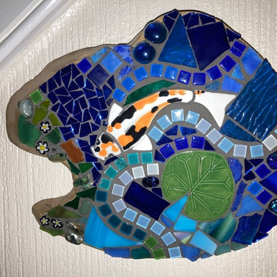 Handmade Ceramic Koi Carp and Lily Pad Tiles for Mosaic or Other ...