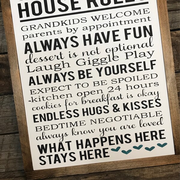 Grandma & Grandpa's House Rules Svg | Grandparents Svg | House Rules ...