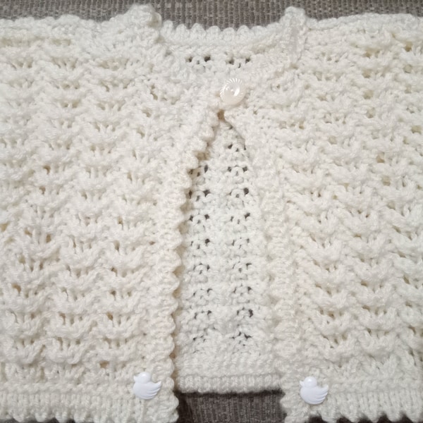 Cute Baby Cardigan Knitting Pattern - PDF Download - Matinee Coat Style ...