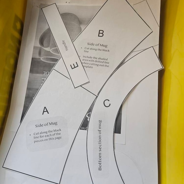 Printable Pottery Mug Template With Step by Step Video for Handmade ...