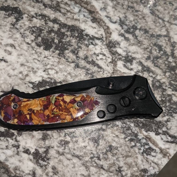 Funeral Flower Knife, Memorial Knife, Knife Made With Flower Petals ...