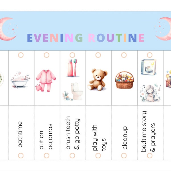 Editable Daily Routine Cards for Kids | Chore Charts | Daily Schedule ...