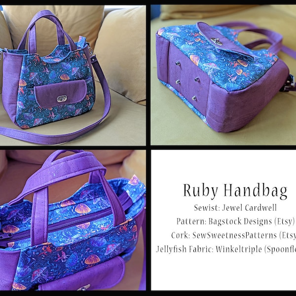 Ruby Handbag, PDF Sewing Pattern, Bagstock Designs - Etsy