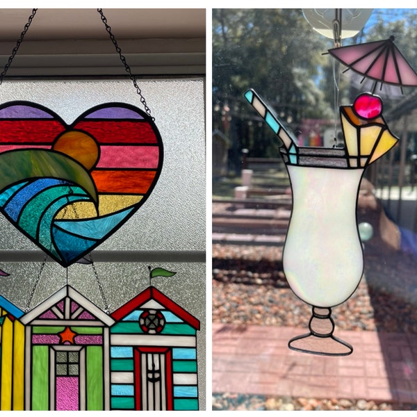 Stained Glass Heart Suncatcher, Valentine Window Hanging, Valentines ...