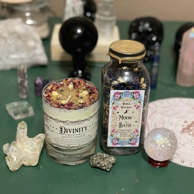 Divinity Moon Goddess Offering Candle Anita Apothecary, Witches Spell Candle, Moon Goddess ...
