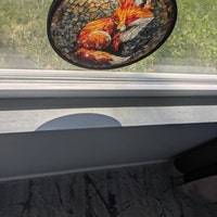 Black Bat With Red Eyes Halloween Stained Glass Look Window Cling Decal ...