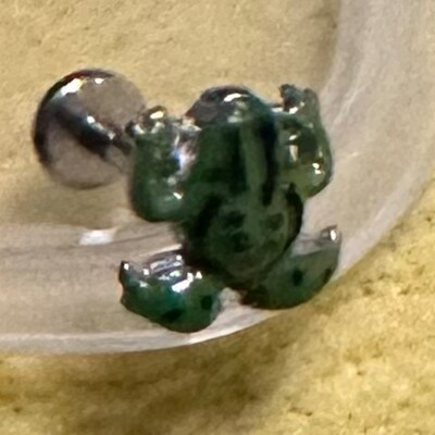 16G Tiny Frog Internally Threaded Cartilage Stud/daith Studs/tragus ...