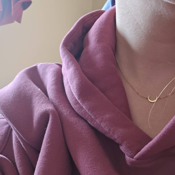 Interlocking Circle Necklace Two Circle Necklace Double Circle Necklace Gold Silver
