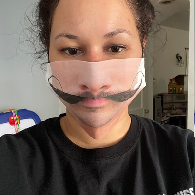 Face Mask, man With Moustache, Cotton, Filter Pocket, Nose Wire ...