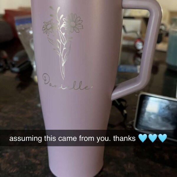 Personalized Name Birth Flower Stanley Wedding Gift for Bride to Be ...