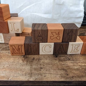 BAPTISM NAME BLOCKS Personalized Baby or Child's - Etsy