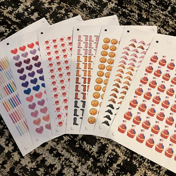 Red Apple Planner Stickers, Printed Stickers, Fruit Stickers, Food ...