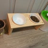 13cm Height Elegant Tilt Wooden Bowl Stand for Cats and Small Dogs ...