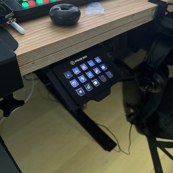 Stream Deck MK.1 MK.2 Under Desk Mount | Stream Deck Slide Out 15 Keys ...