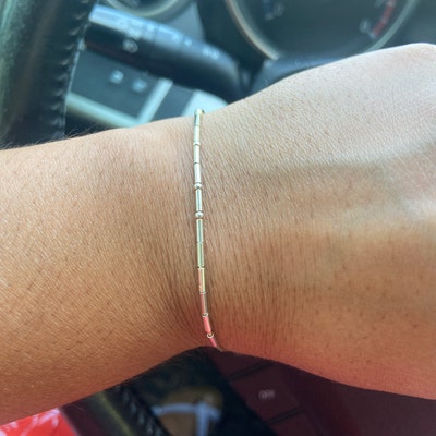 14K Gold Morse Code Bracelet, I Love You Morse Code Bracelet, Couple ...