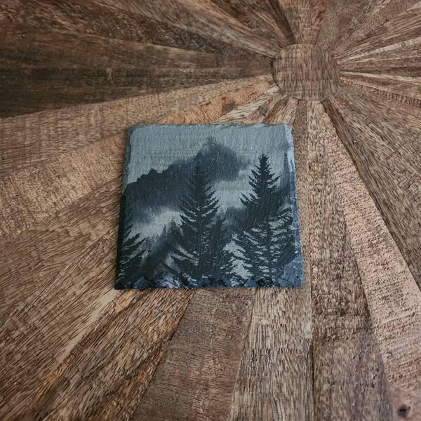 Slate Miami Street Map Palm Tree Drink Coaster - Square Laser Engraved ...