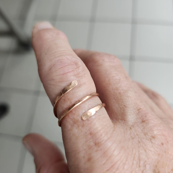 Copper Ring, Hammered Copper Ring, Copper Wrap Ring, Arthritis Ring ...