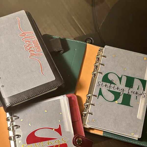 Laminated Vellum A6 Dashboard | Cash Envelope Binder Dashboard W Gold ...