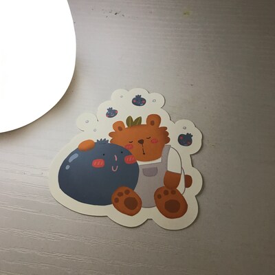 Cute Blueberry Bear Sticker Waterproof - Etsy