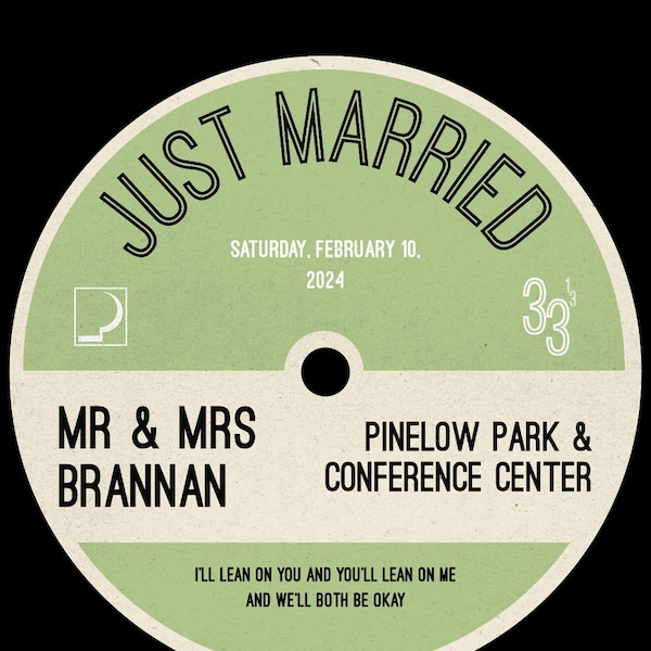 Custom Vinyl Record Label: Alternative Wedding Guest Book (digital File ...