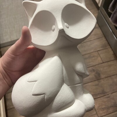 Large Shifty Fox 9.5 Tall 7.25 Wide Ready to Paint Ceramic Bisque Can ...
