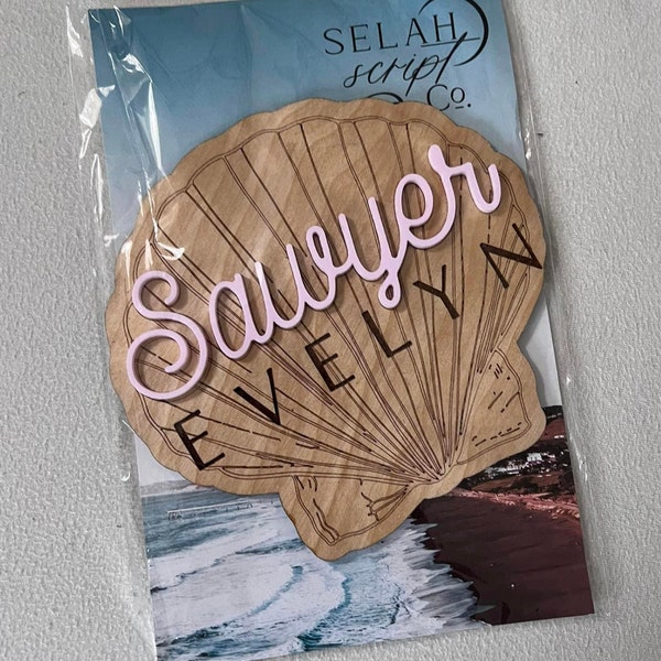 Personalized Beachy Baby Announcement Sign for Footprint Imprint | Boho ...