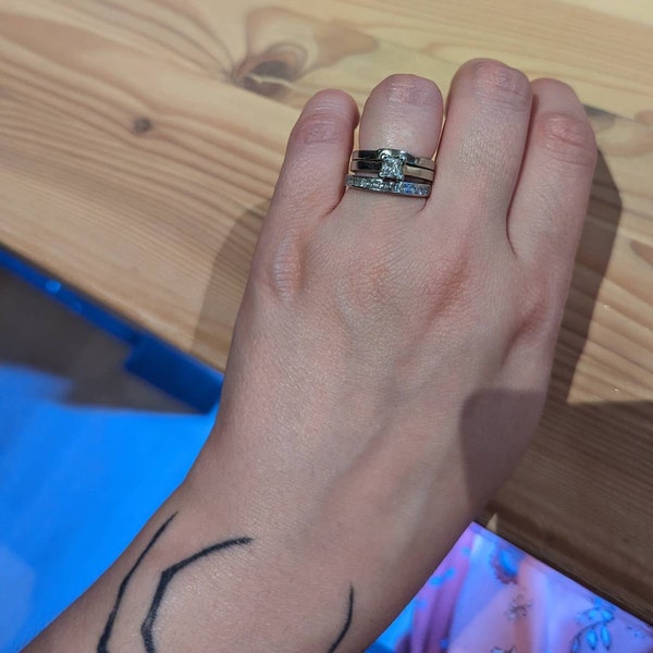 2mm April Clear Diamond Simulant CZ Pave Full Eternity Band Ring, 925 ...