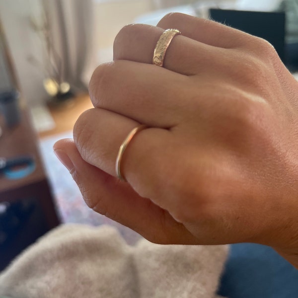 Gold Floral Ring Set 14k Gold Filled Stacking Ring Set of Gold Bands - Etsy