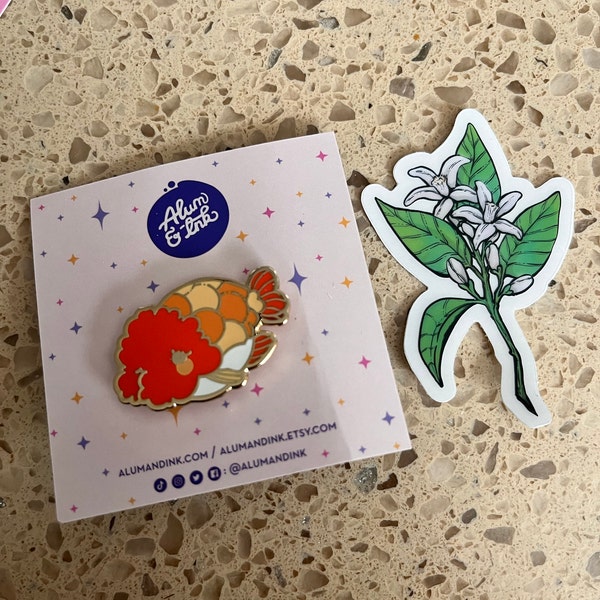 Chibi Ranchu Goldfish Enamel Pin - Etsy