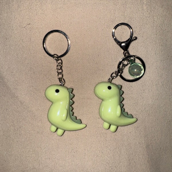 Chibi Iridescent Dinosaur Keychain - Etsy