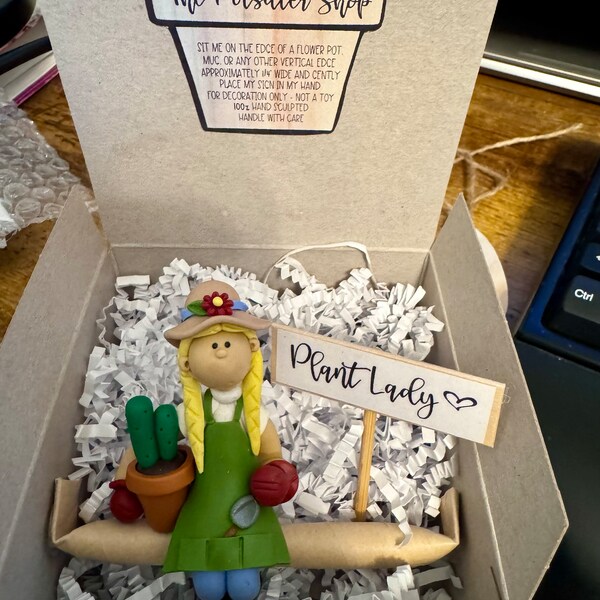 Plant Lady Potsitter- Flower Pot Sitter- House Warming Gift - Plant ...