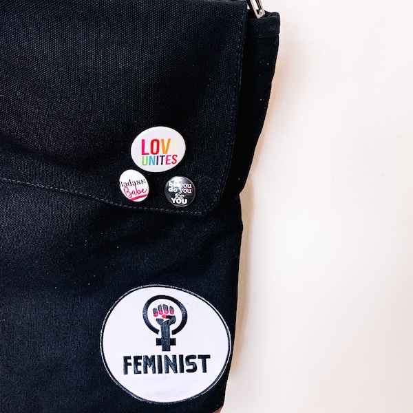 Mix & Match 1" Button Pin Gift-- Feminist, Female Empowerment, Girl ...