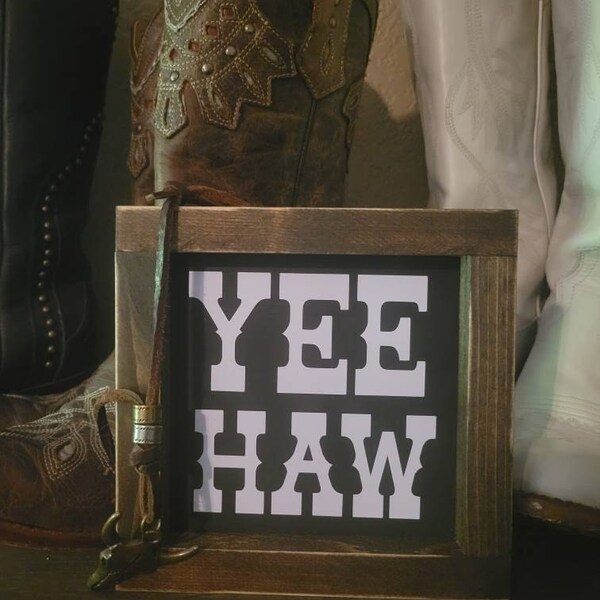 Yeehaw Western Cowboy Decor Sign - Country Rustic - Etsy