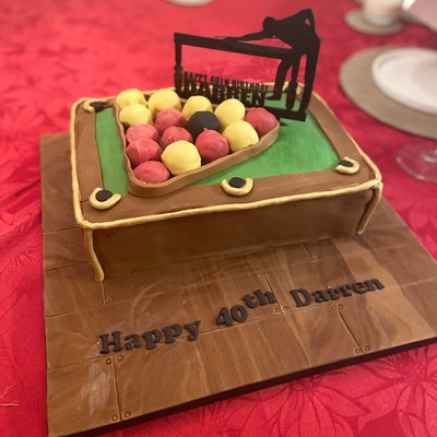 Personalised Acrylic Billiards & Snooker Table Birthday Cake Topper ...
