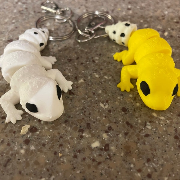 Tiny Kawaii Leopard Gecko Keychain Fidget Toy Articulated 3D Printed ...