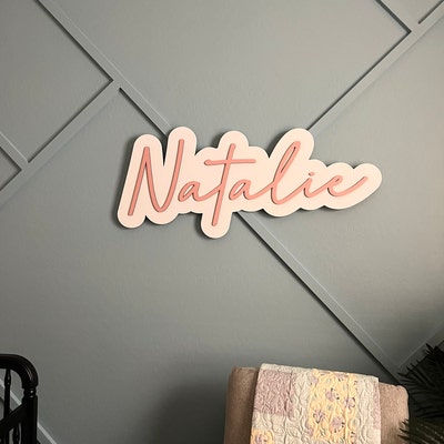 Large Wood Name Sign, Nursery Name Sign, Boho Nursery Sign , Above Crib ...