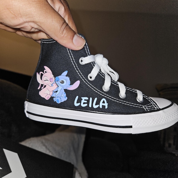 Stitch Angel Converse Personalized High Tops Sneakers for Girls - Etsy
