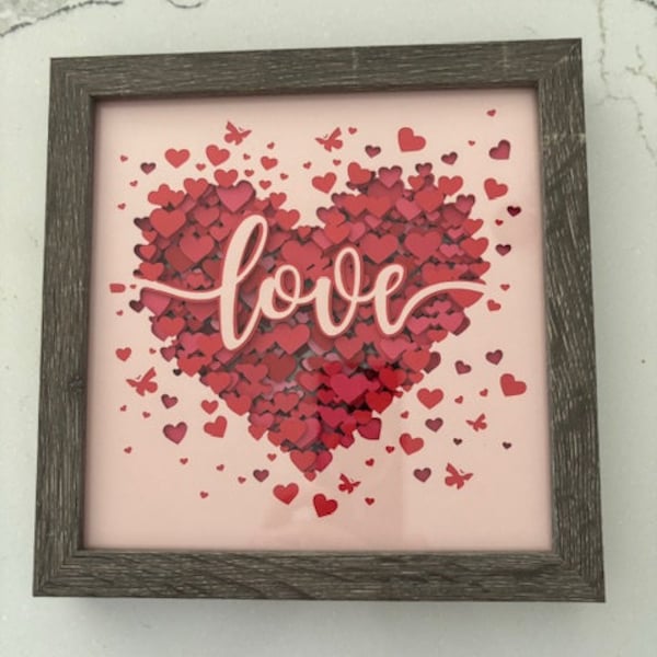 Valentine Shadow Box - Love Heart 3d Multilayer SVG,3D - Heart Light ...