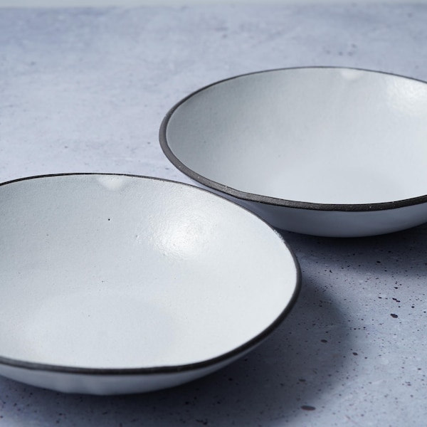 Ceramic Dinnerware Set for 2, Main Course Plates, White Modern Ceramic ...